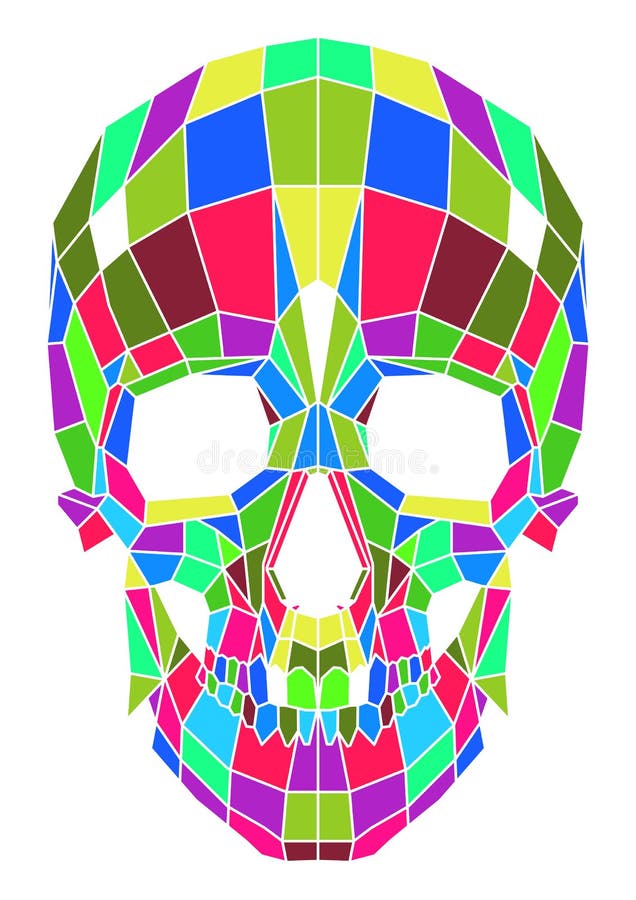 Abstract Polygonal Multicolor Skull on a Background. Stock Vector ...
