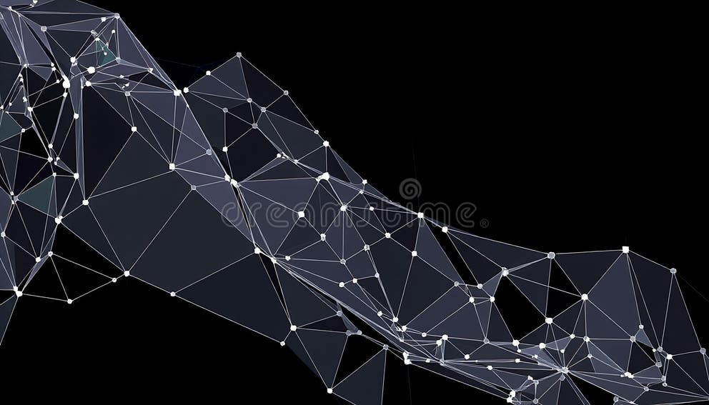 Abstract Polygonal Network, Modern Tech Connection Background, Stock ...