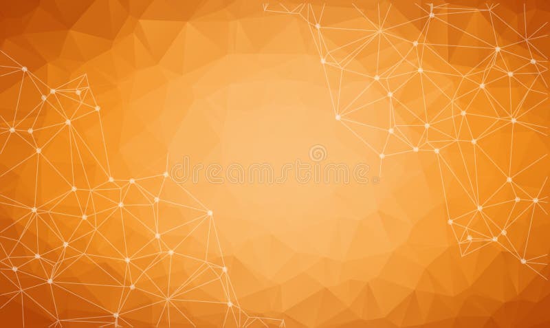Abstract Polygonal Orange Red Low Poly Background with Connecting Dots ...