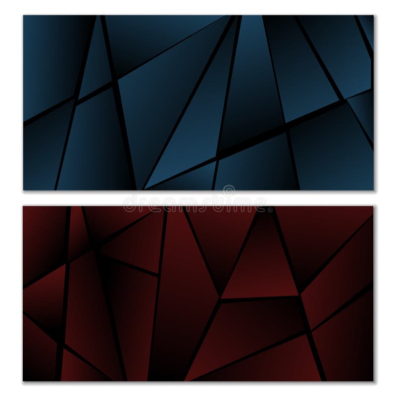 Abstract Polygonal Pattern. Set of Two Dark Gradient Polygonal ...