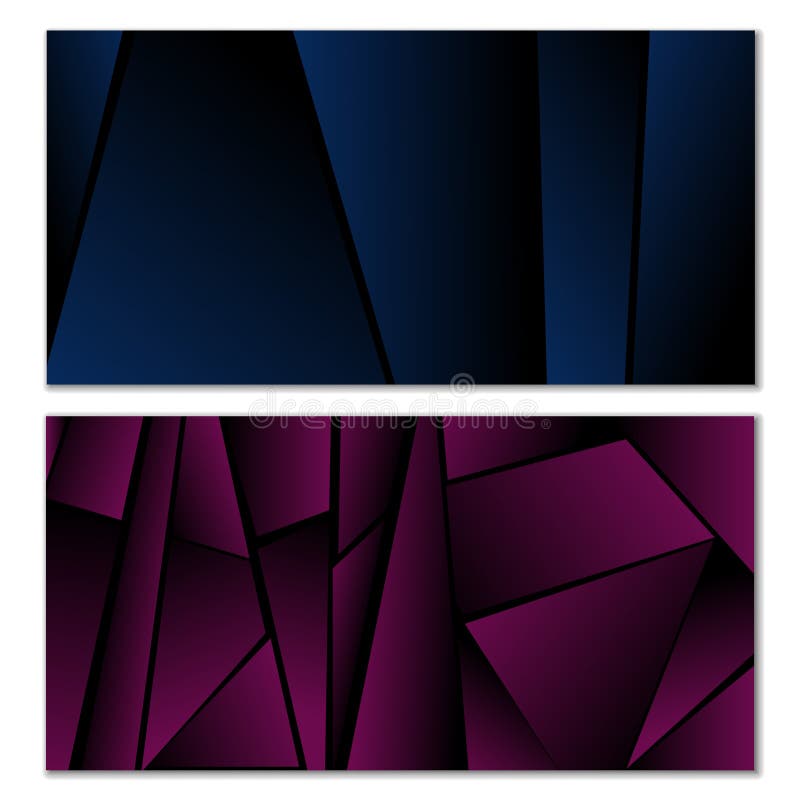 Abstract Polygonal Pattern. Set of Two Dark Gradient Polygonal ...