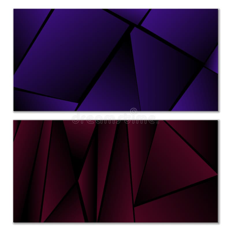 Abstract Polygonal Pattern. Set of Two Dark Gradient Polygonal ...