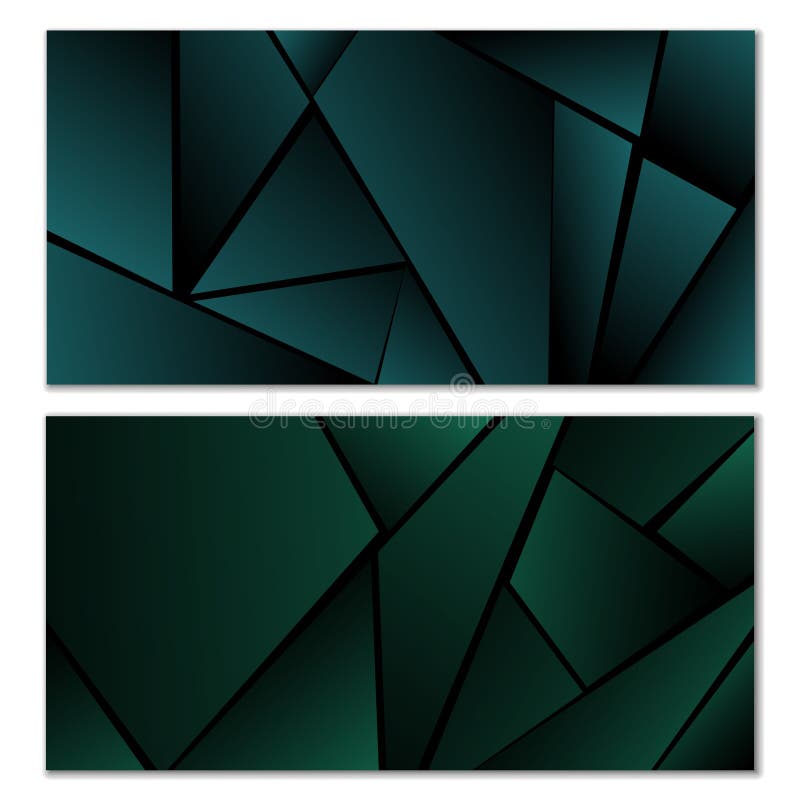 Abstract Polygonal Pattern. Set of Two Dark Gradient Polygonal ...