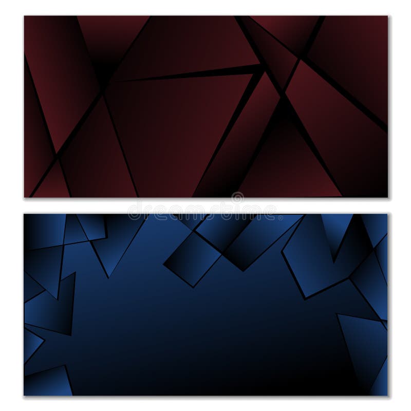 Abstract Polygonal Pattern. Set of Two Dark Gradient Polygonal ...