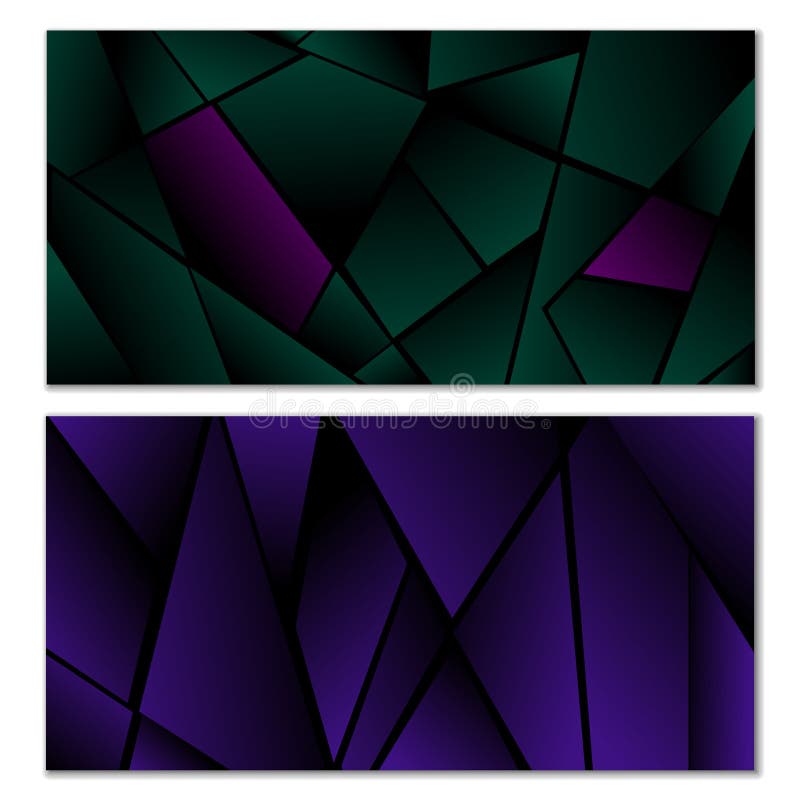 Abstract Polygonal Pattern. Set of Two Dark Gradient Polygonal ...