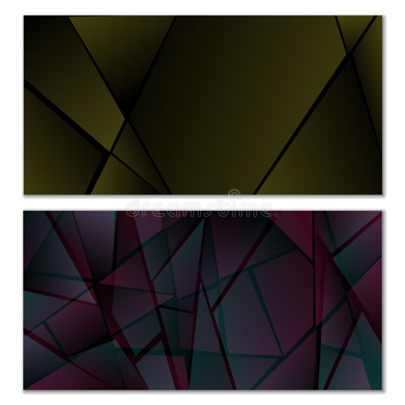 Abstract Polygonal Pattern. Set of Two Dark Gradient Polygonal ...