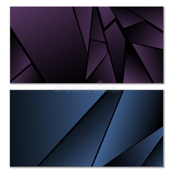 Abstract Polygonal Pattern. Set of Two Dark Gradient Polygonal ...