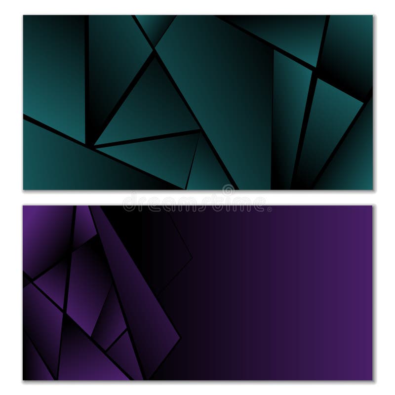 Abstract Polygonal Pattern. Set of Two Dark Gradient Polygonal ...