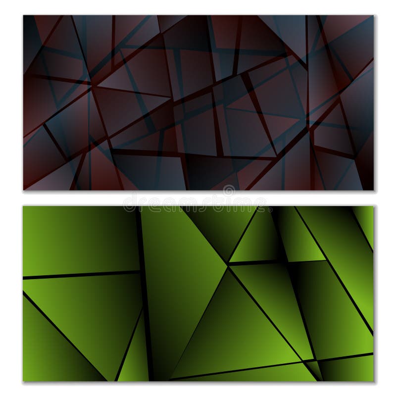 Abstract Polygonal Pattern. Set of Two Dark Gradient Polygonal ...