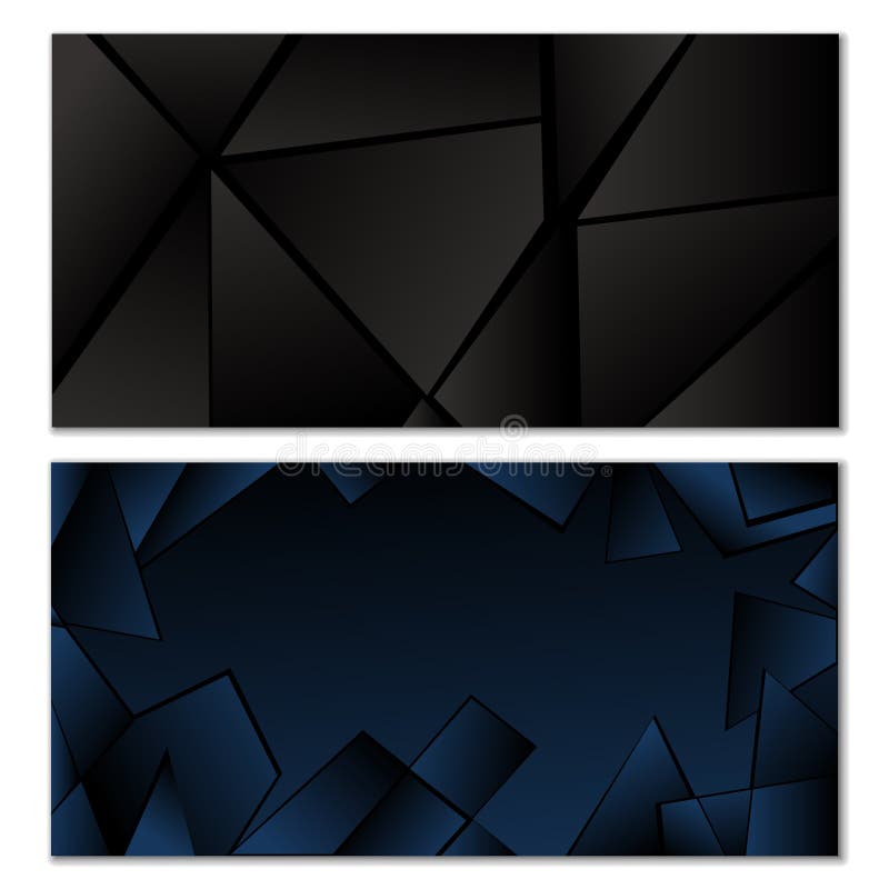 Abstract Polygonal Pattern. Set of Two Dark Gradient Polygonal ...