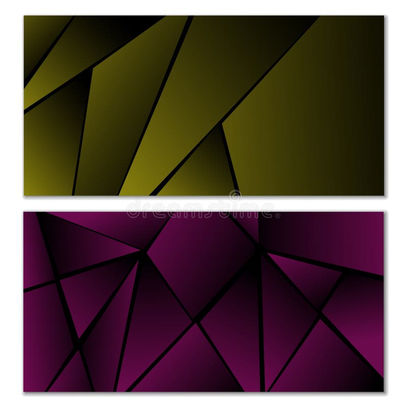 Abstract Polygonal Pattern. Set of Two Dark Gradient Polygonal ...