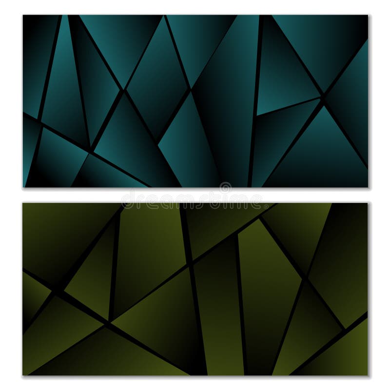 Abstract Polygonal Pattern. Set of Two Dark Gradient Polygonal ...
