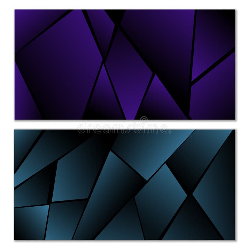 Abstract Polygonal Pattern. Set of Two Dark Gradient Polygonal ...