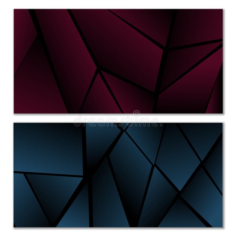 Abstract Polygonal Pattern. Set of Two Dark Gradient Polygonal ...