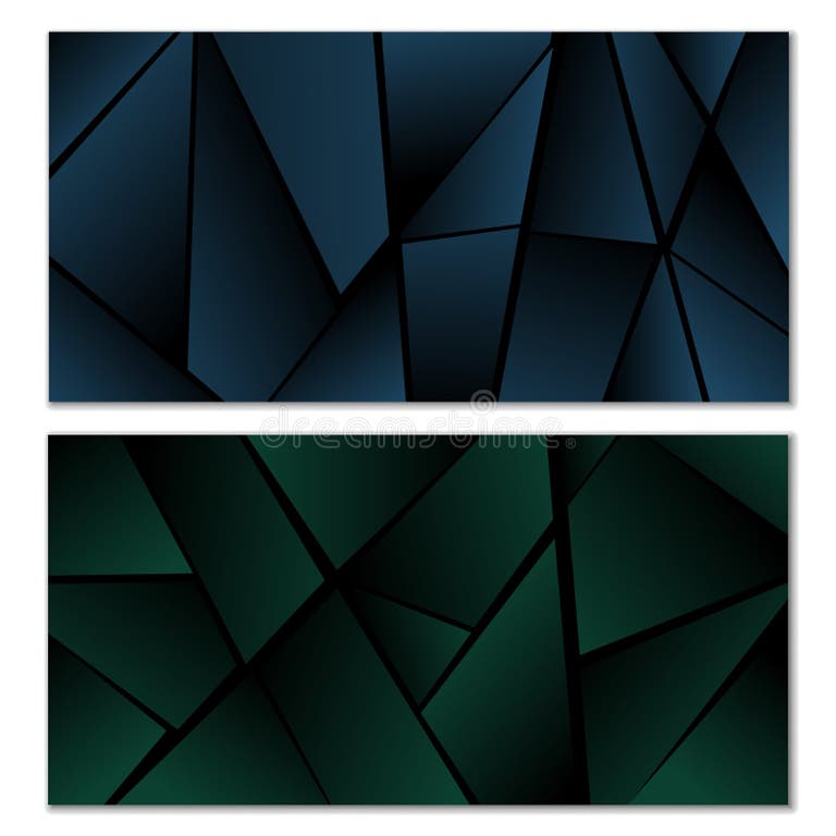 Abstract Polygonal Pattern. Set of Two Dark Gradient Polygonal ...