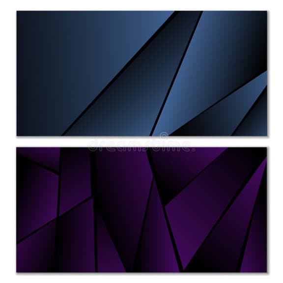 Abstract Polygonal Pattern. Set of Two Dark Gradient Polygonal ...