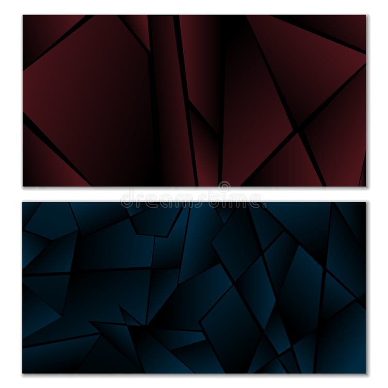 Abstract Polygonal Pattern. Set of Two Dark Gradient Polygonal ...