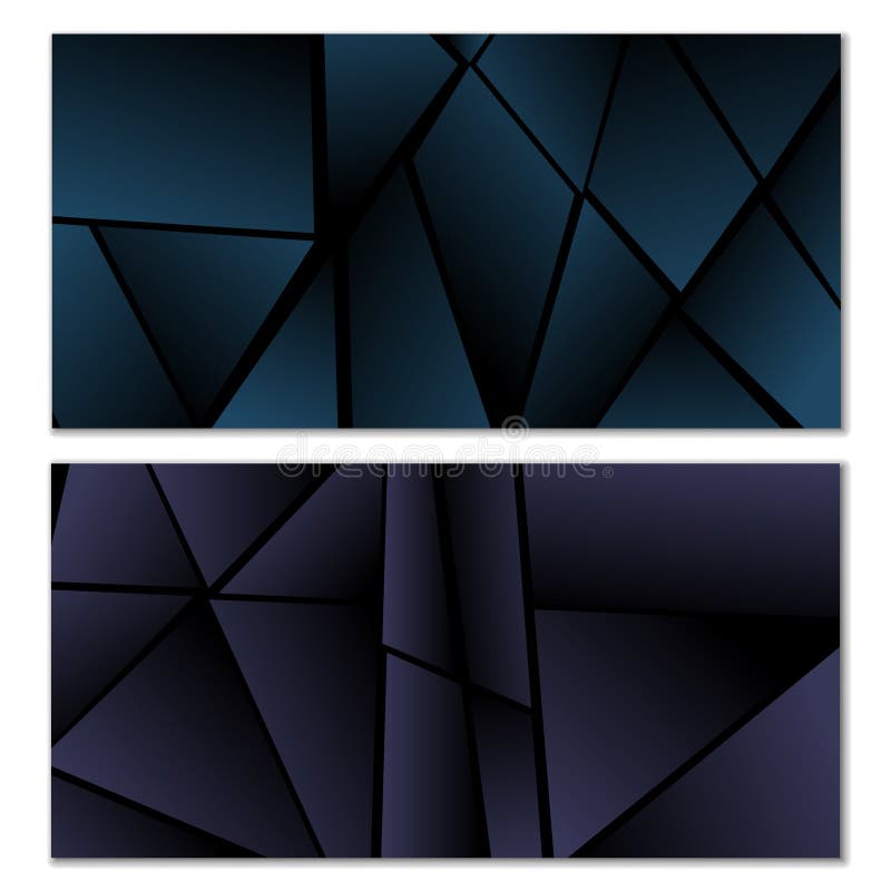 Abstract Polygonal Pattern. Set of Two Dark Gradient Polygonal ...