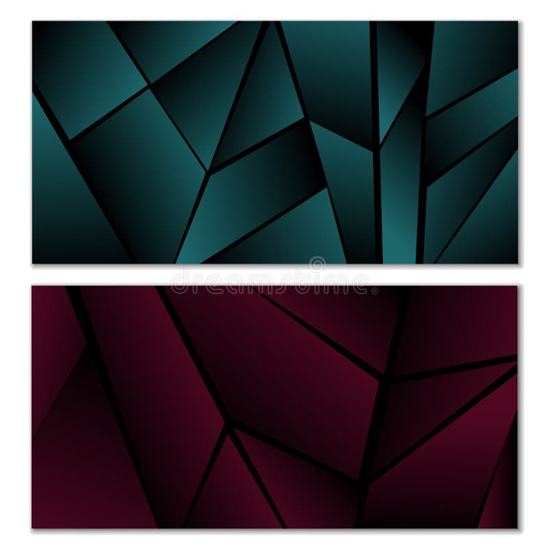 Abstract Polygonal Pattern. Set of Two Dark Gradient Polygonal ...
