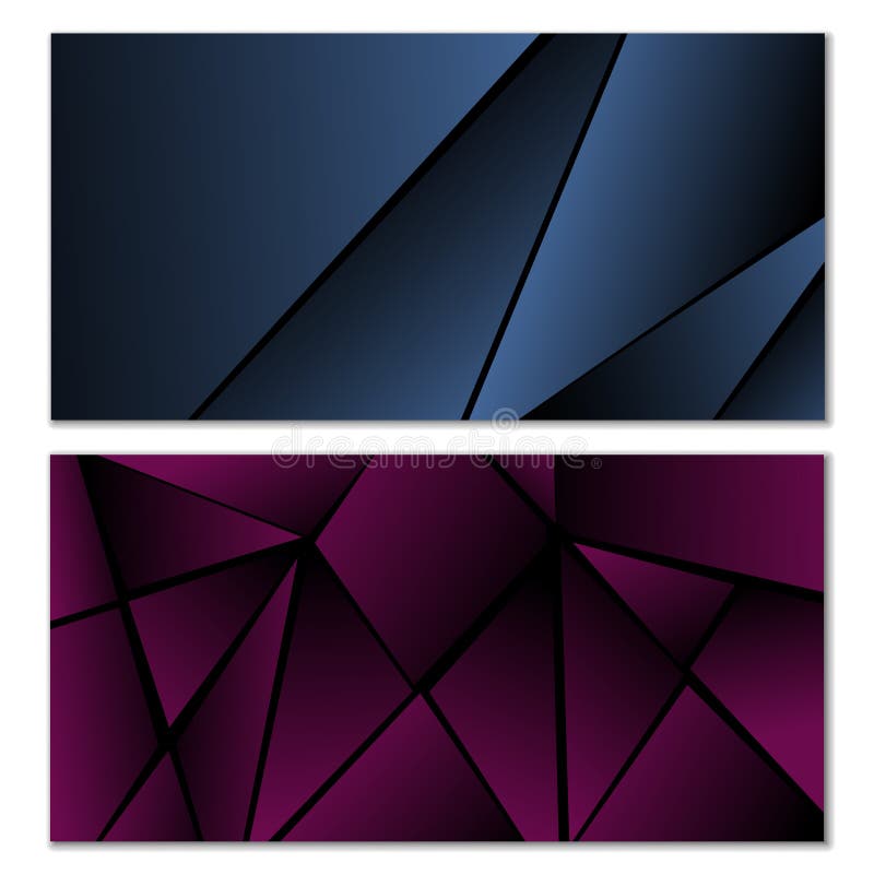 Abstract Polygonal Pattern. Set of Two Dark Gradient Polygonal ...