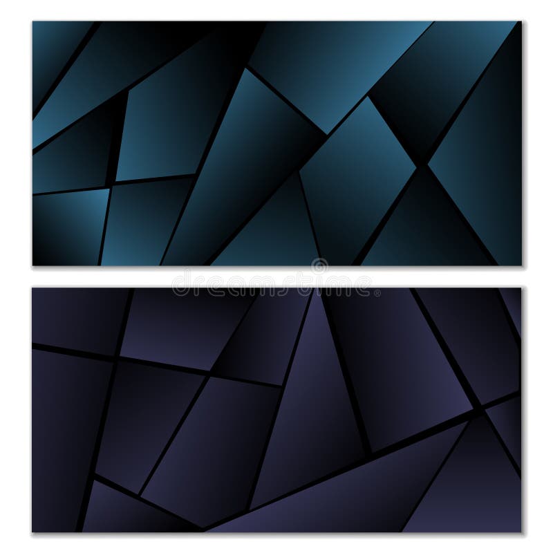 Abstract Polygonal Pattern. Set of Two Dark Gradient Polygonal ...