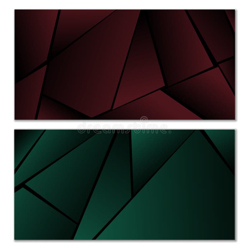 Abstract Polygonal Pattern. Set of Two Dark Gradient Polygonal ...