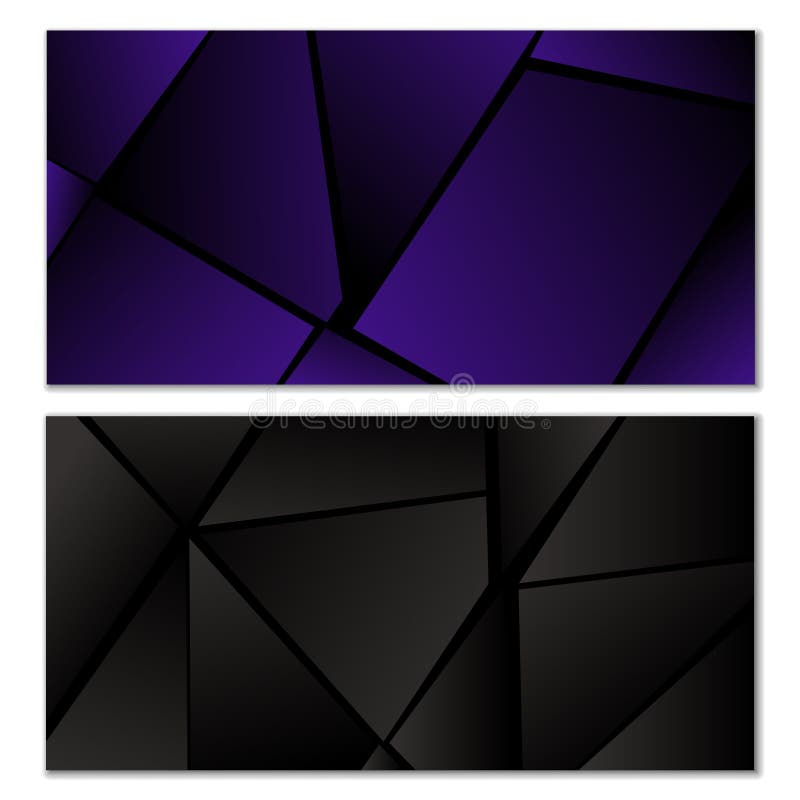 Abstract Polygonal Pattern. Set of Two Dark Gradient Polygonal ...