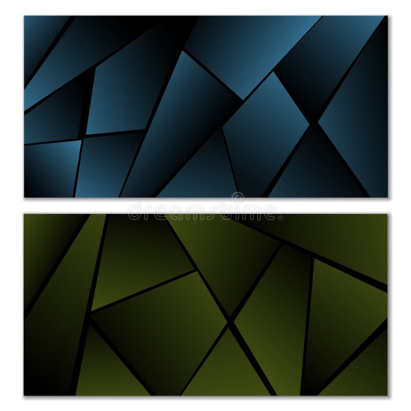Abstract Polygonal Pattern. Set of Two Dark Gradient Polygonal ...