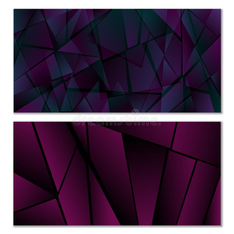 Abstract Polygonal Pattern. Set of Two Dark Gradient Polygonal ...