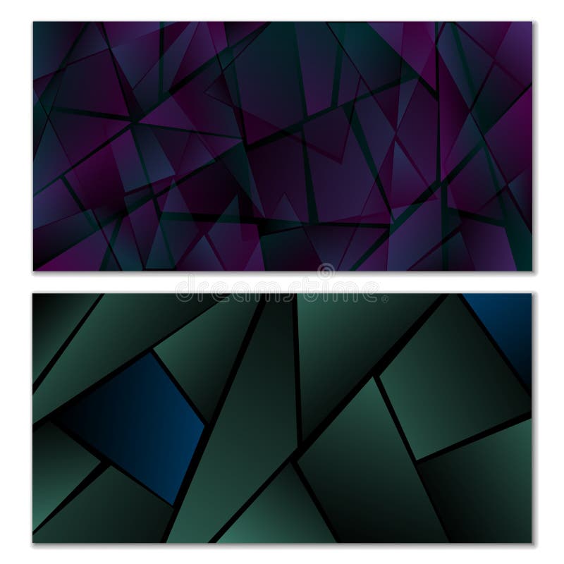 Abstract Polygonal Pattern. Set of Two Dark Gradient Polygonal ...