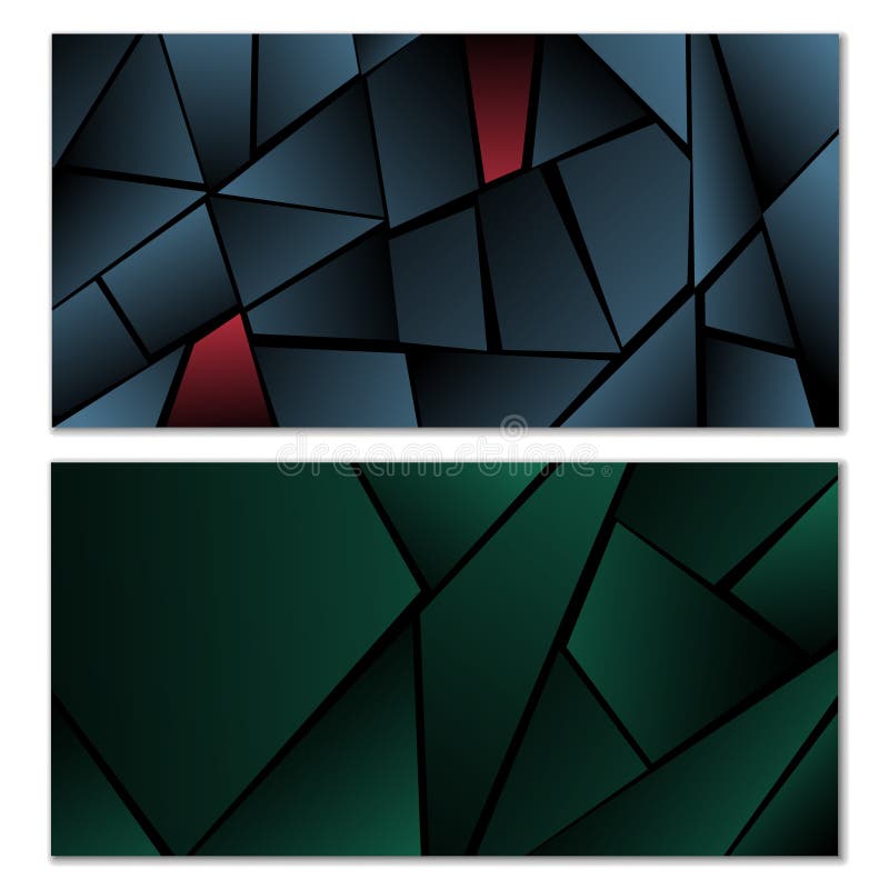 Abstract Polygonal Pattern. Set of Two Dark Gradient Polygonal ...