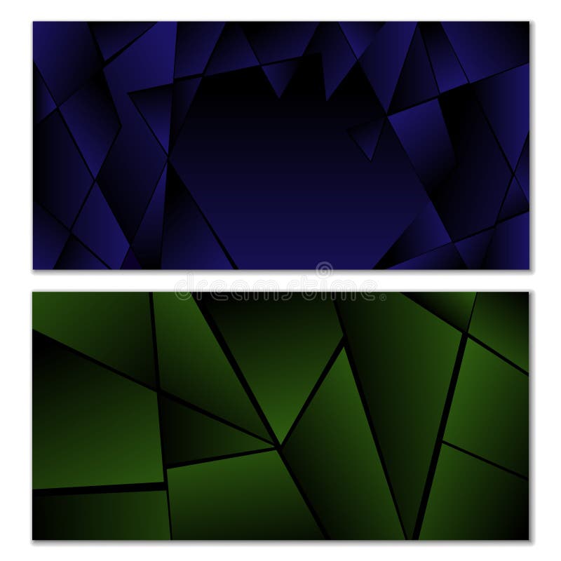 Abstract Polygonal Pattern. Set of Two Dark Gradient Polygonal ...