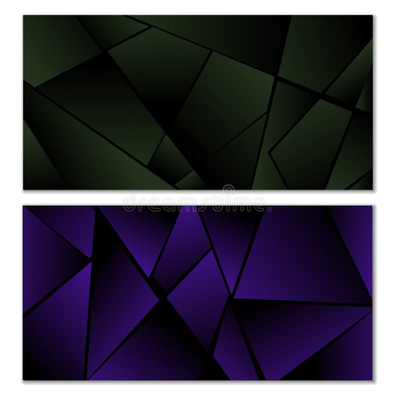 Abstract Polygonal Pattern. Set of Two Dark Gradient Polygonal ...
