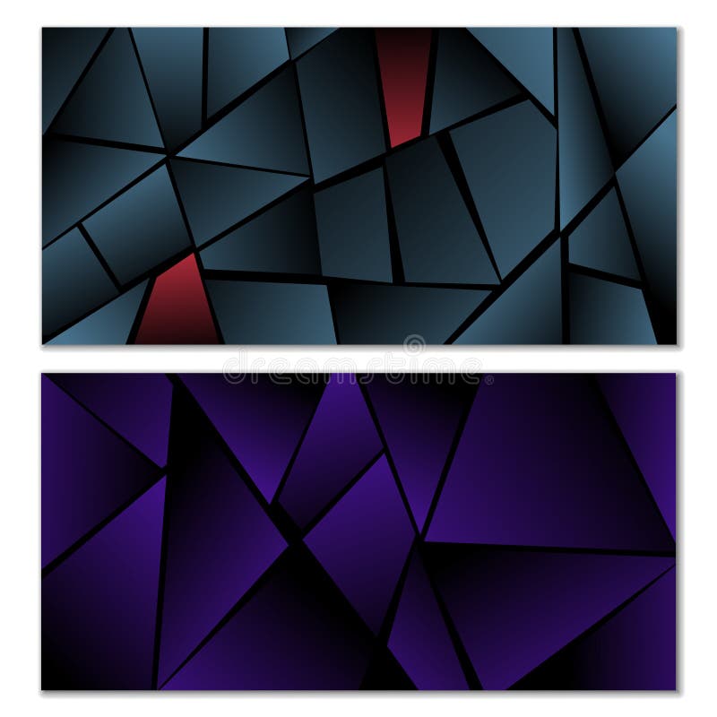 Abstract Polygonal Pattern. Set of Two Dark Gradient Polygonal ...