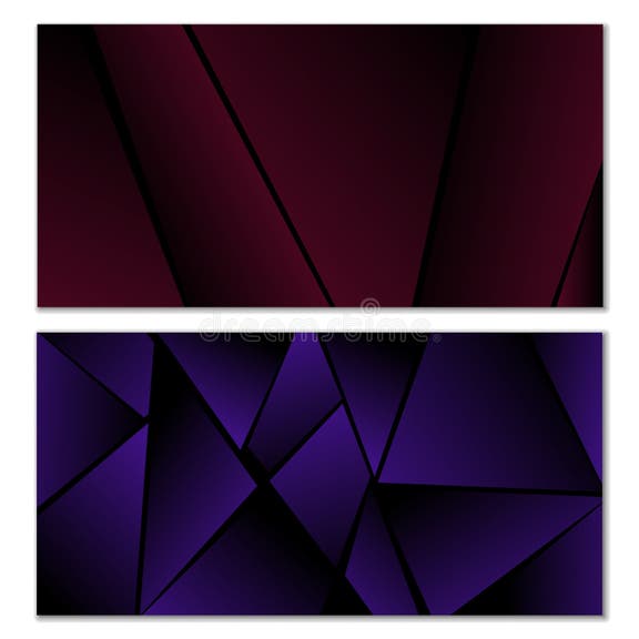 Abstract Polygonal Pattern. Set of Two Dark Gradient Polygonal ...