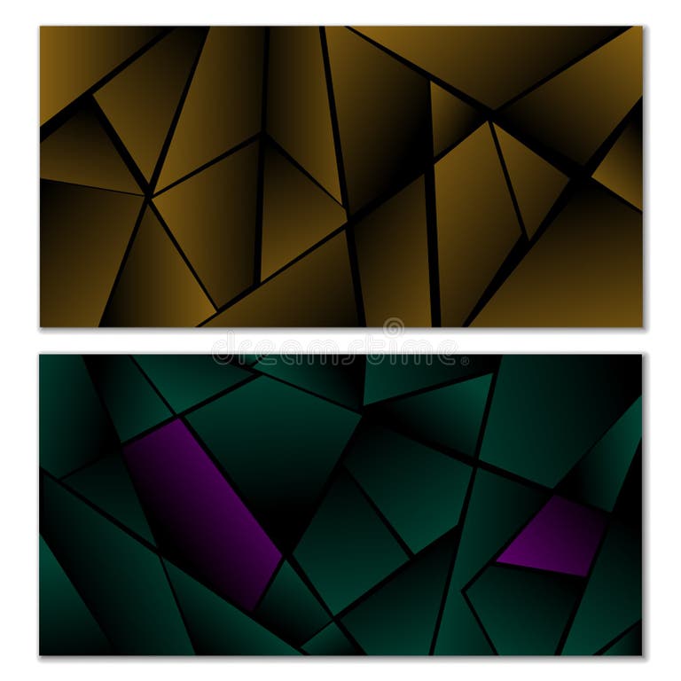 Abstract Polygonal Pattern. Set of Two Dark Gradient Polygonal ...