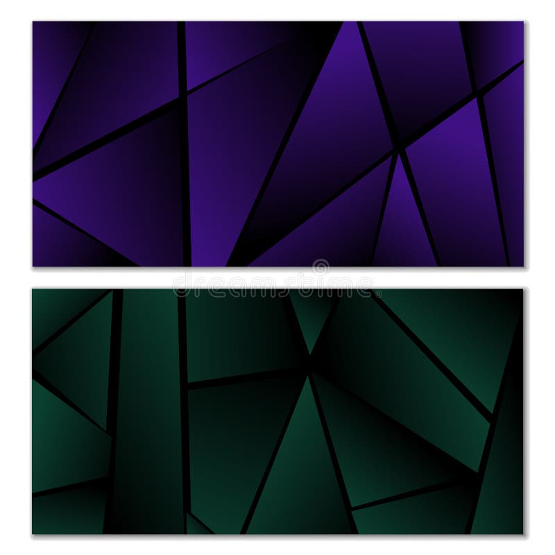 Abstract Polygonal Pattern. Set of Two Dark Gradient Polygonal ...