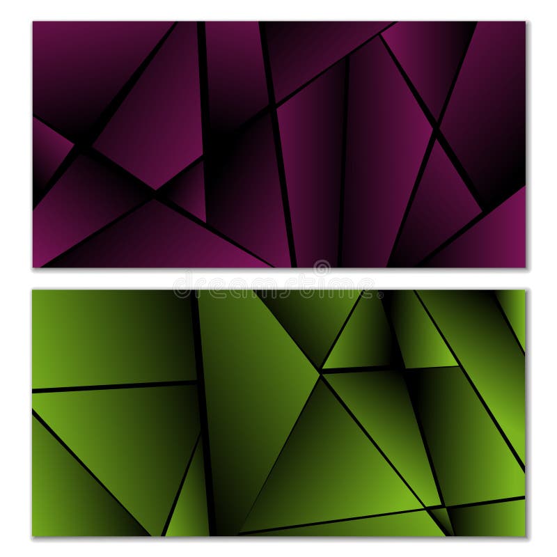 Abstract Polygonal Pattern. Set of Two Dark Gradient Polygonal ...