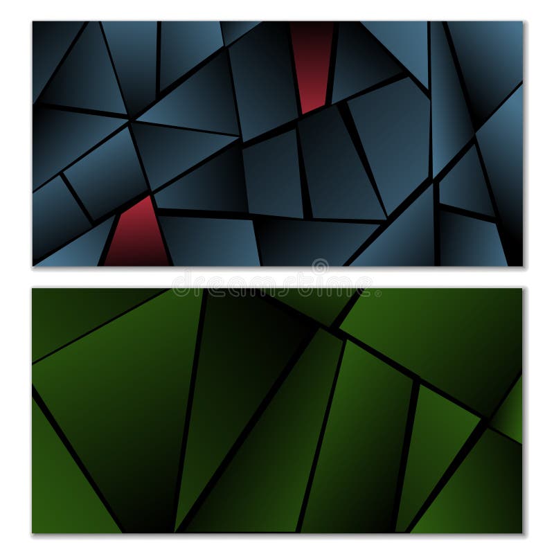 Abstract Polygonal Pattern. Set of Two Dark Gradient Polygonal ...