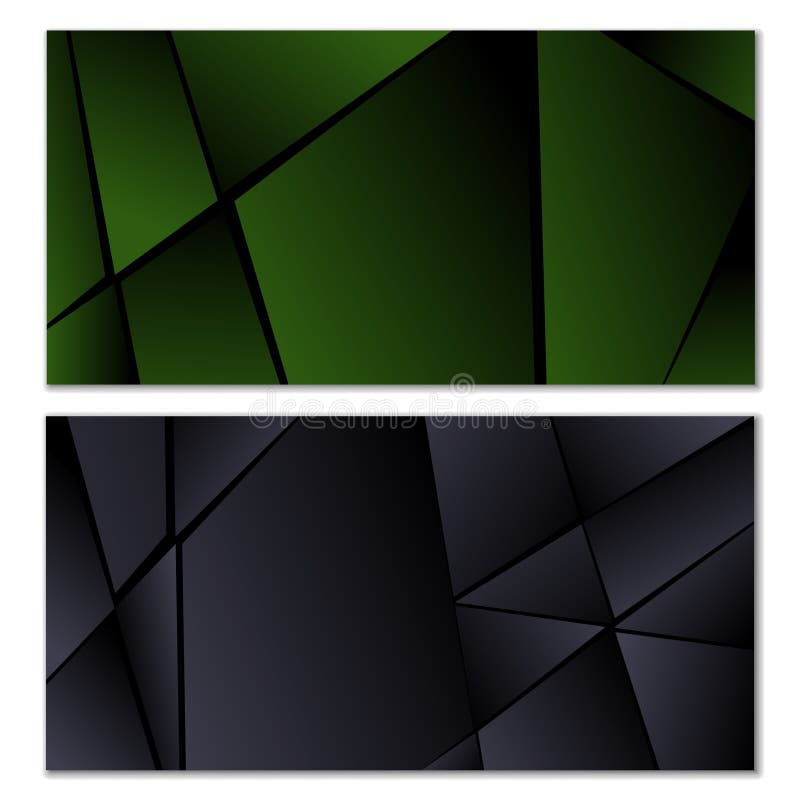 Abstract Polygonal Pattern. Set of Two Dark Gradient Polygonal ...