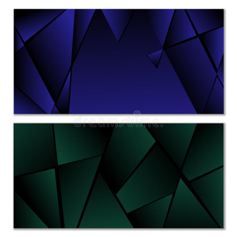 Abstract Polygonal Pattern. Set of Two Dark Gradient Polygonal ...