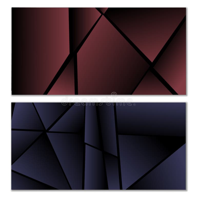 Abstract Polygonal Pattern. Set of Two Dark Gradient Polygonal ...