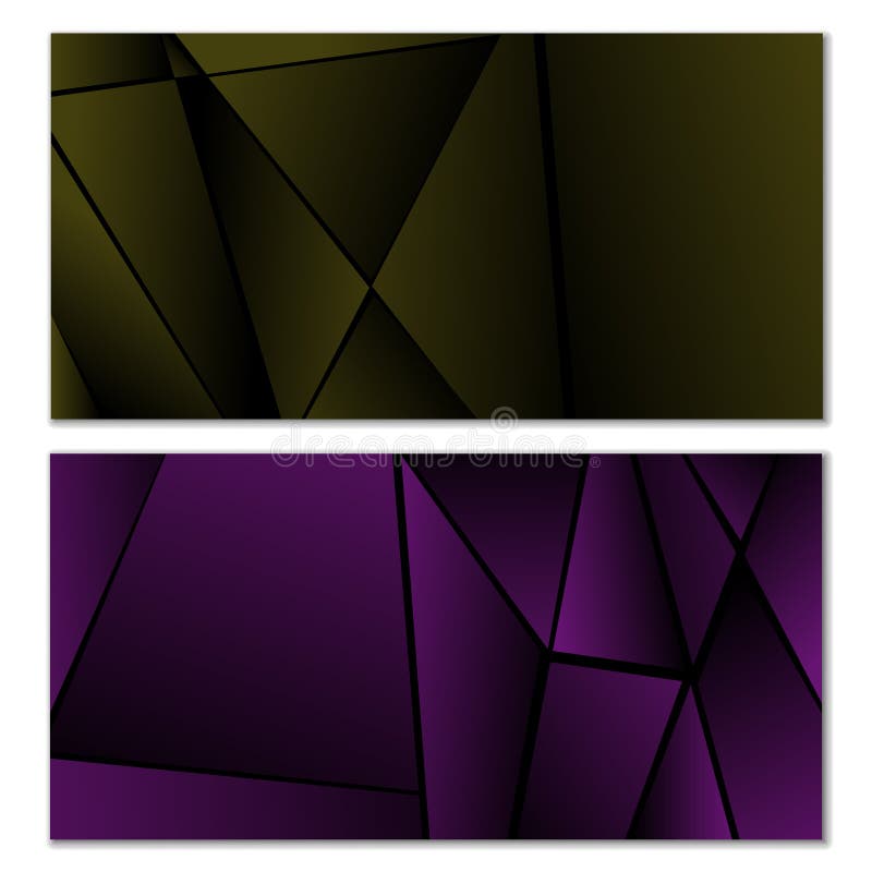 Abstract Polygonal Pattern. Set of Two Dark Gradient Polygonal ...