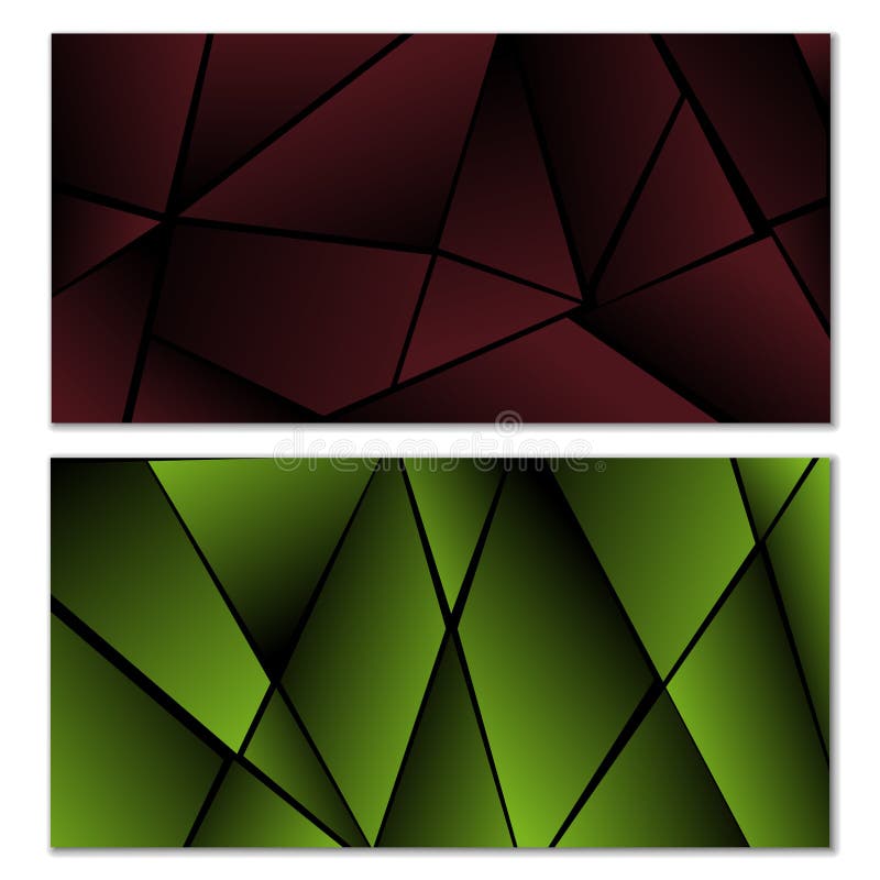 Abstract Polygonal Pattern. Set of Two Dark Gradient Polygonal ...