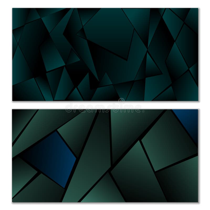 Abstract Polygonal Pattern. Set of Two Dark Gradient Polygonal ...