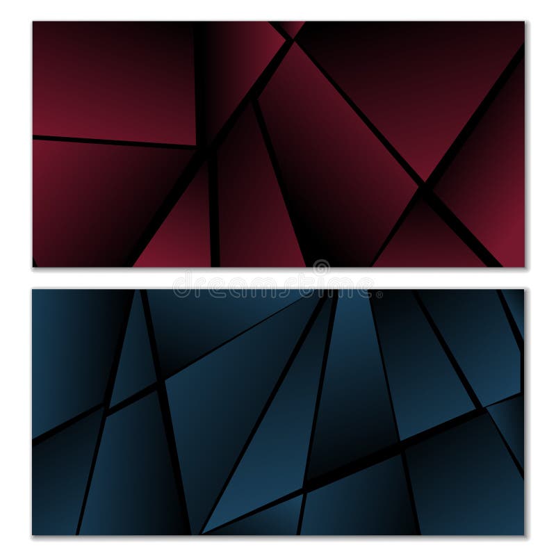 Abstract Polygonal Pattern. Set of Two Dark Gradient Polygonal ...