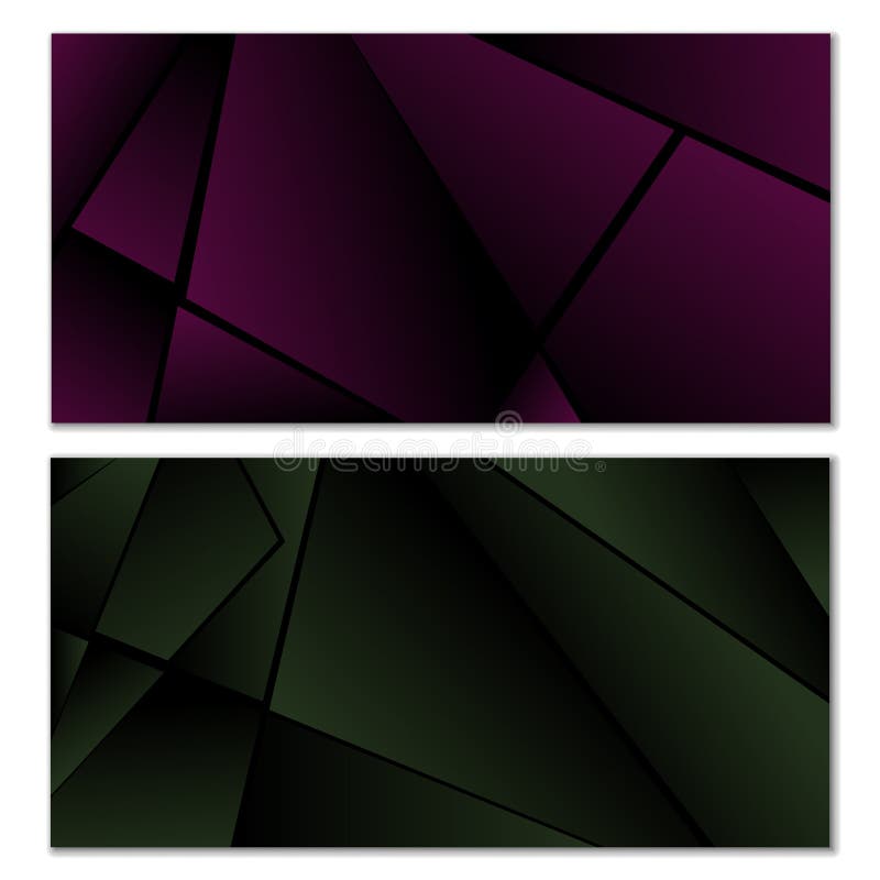 Abstract Polygonal Pattern. Set of Two Dark Gradient Polygonal ...