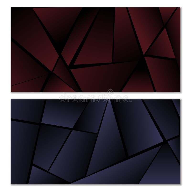 Abstract Polygonal Pattern. Set of Two Dark Gradient Polygonal ...