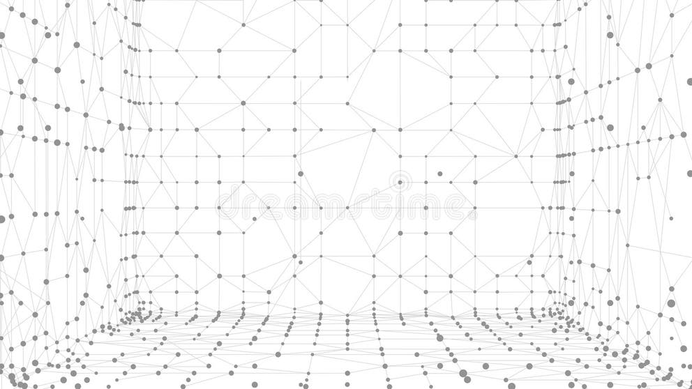 Abstract Polygonal Perspective Space. Dots Connected by Lines. Abstract ...