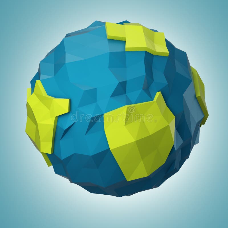 Abstract Polygonal Planet on Dark Blue Background Stock Illustration ...